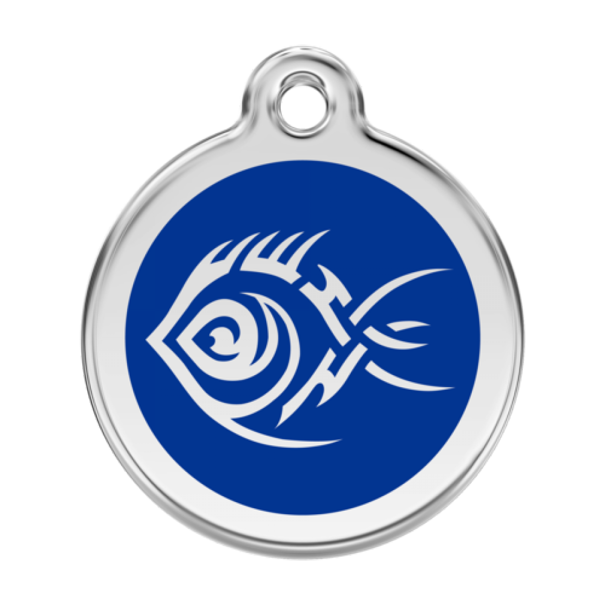 Dark Blue Tribal Fish Pet Tag